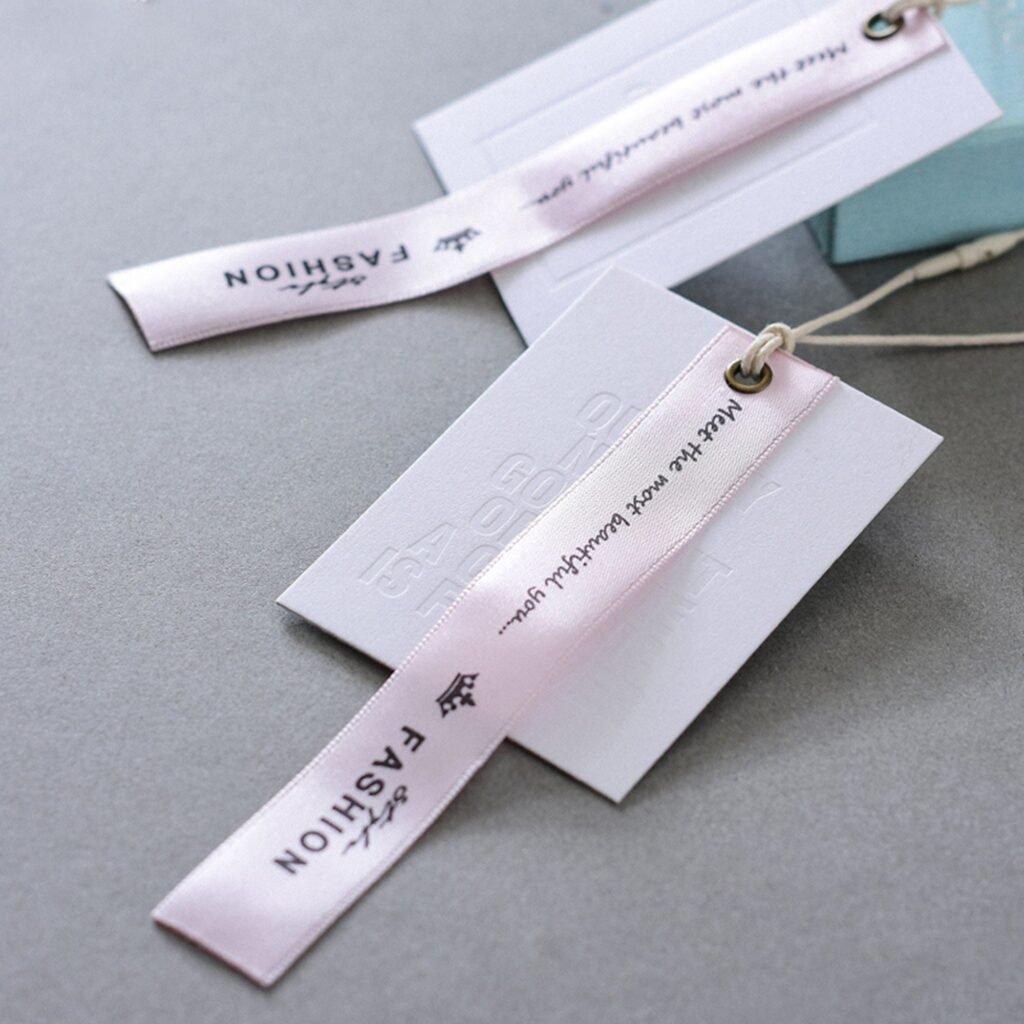 1000 Custom Ribbon Tags, Custom Clothing Hang Tags with Eyelet ...