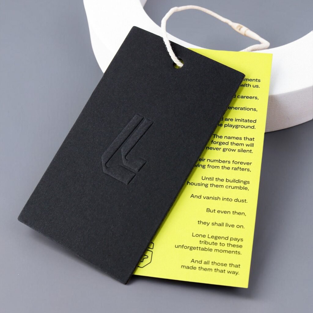 Custom Double Hang Tags 500 sets Embossed Black Hang Tags Clothing Hang ...