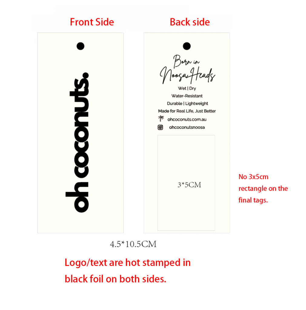 Custom 500GSM Cotton White Hang tags - GardenJuly